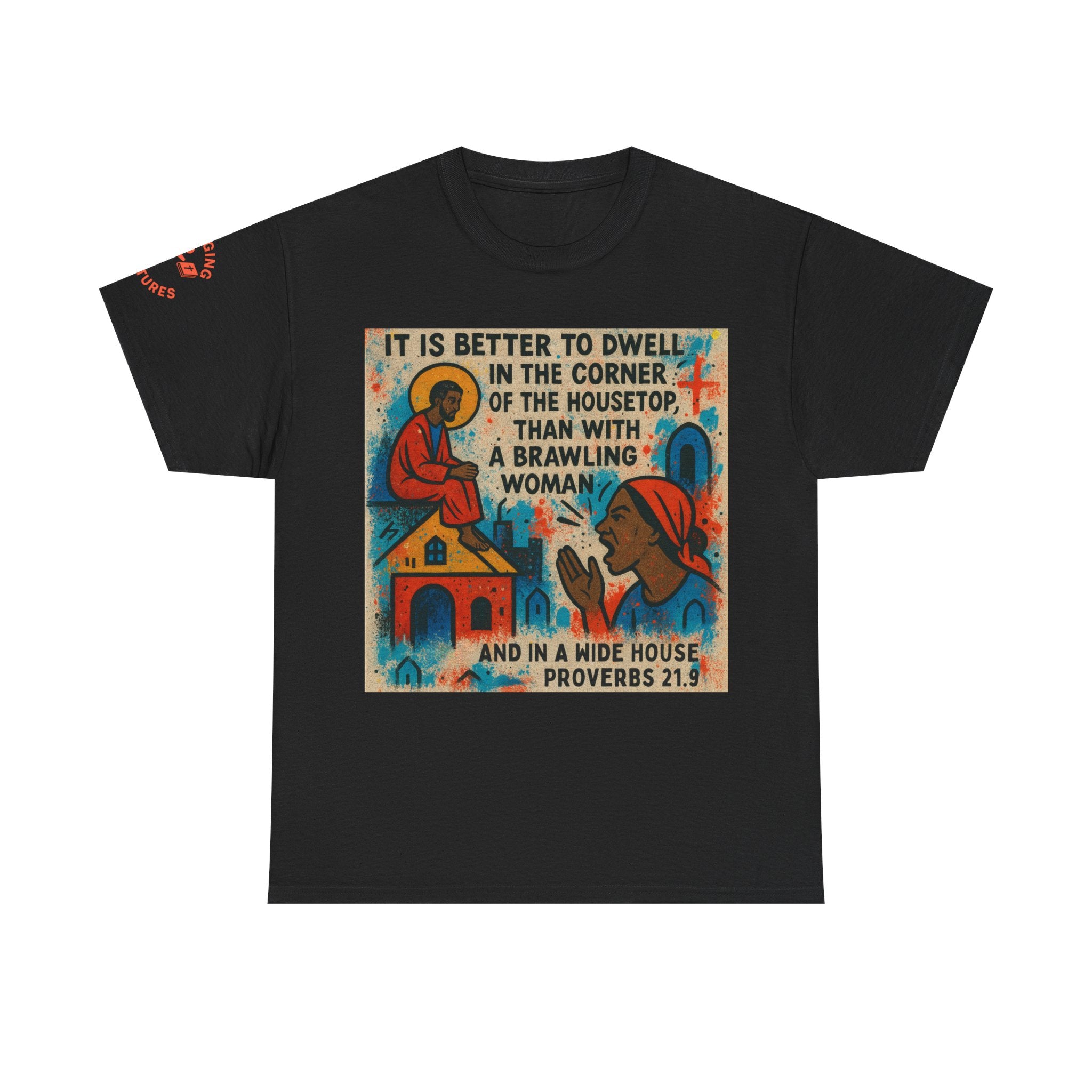 Corner of the Housetop — Proverbs 21:9 Pop-Art Tee | Unisex Heavy Cott ...